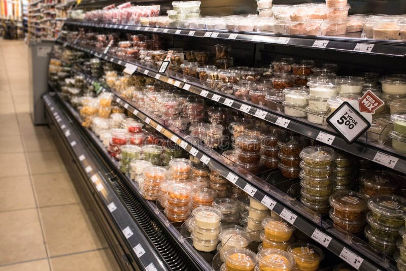 Chiller Display Unit Showing Various Drinks, Sandwiches and Food ...