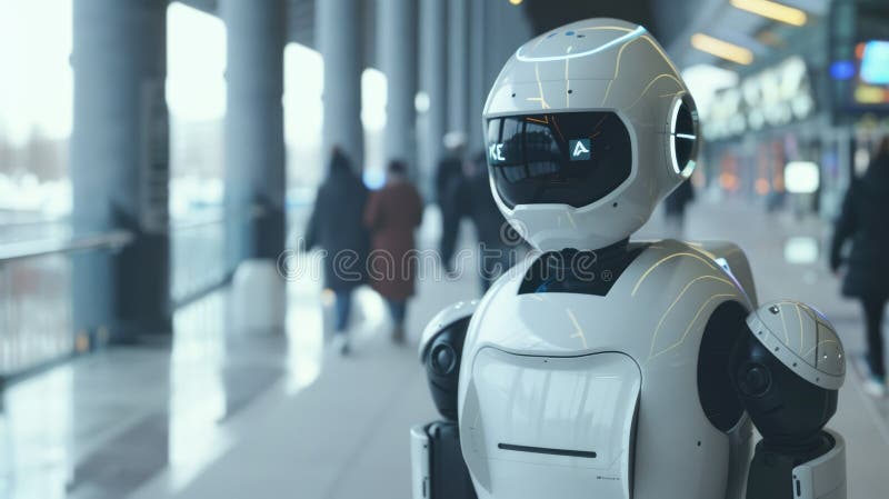 Rows of Futuristic Robots Demonstrate Hightech Automation in a Modern ...