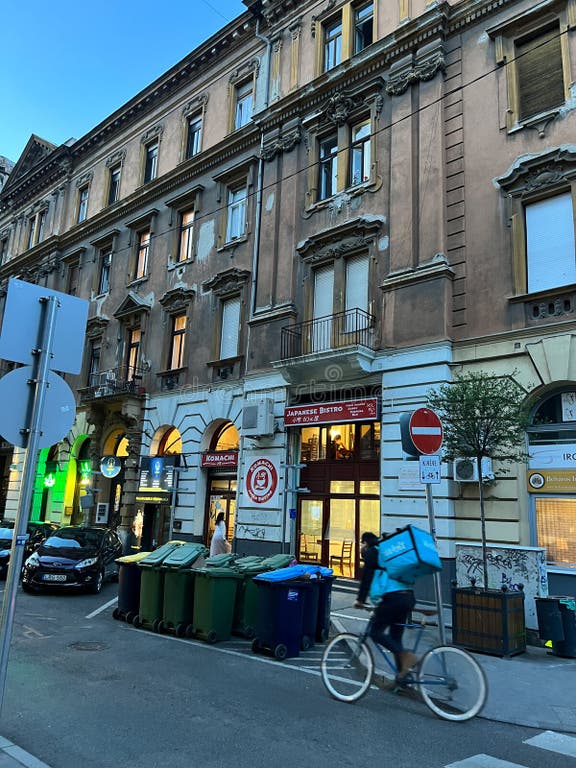 Rows of Garbage Cans Stand in Front of an Ancient Building Editorial ...