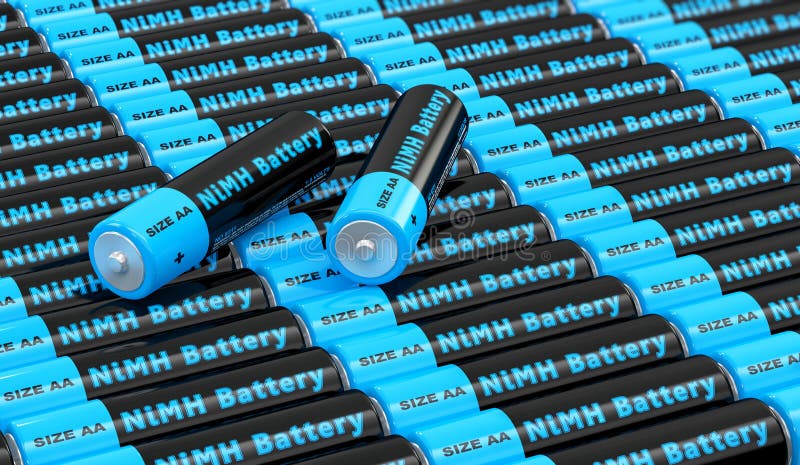 Rows of Generic AA Batteries with the Label `Lithium Ion`e` Stock ...