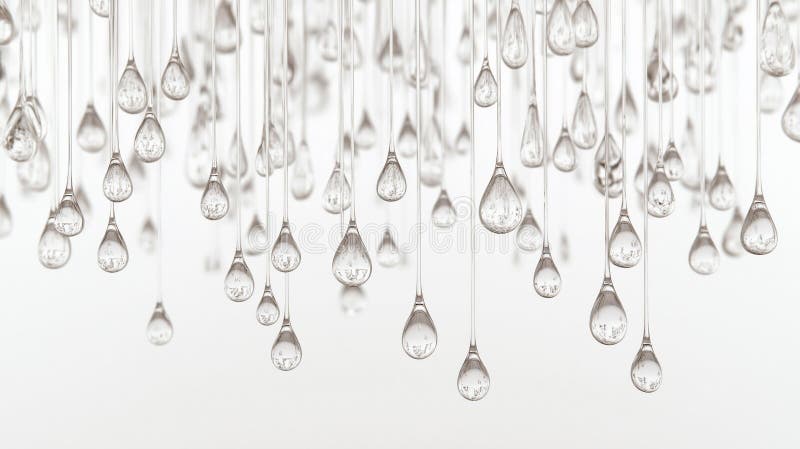 Rows of Glass Droplets Hanging in a Delicate Pattern Stock Illustration ...