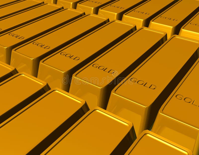 Rows of glod bars stock illustration. Illustration of block - 24458255