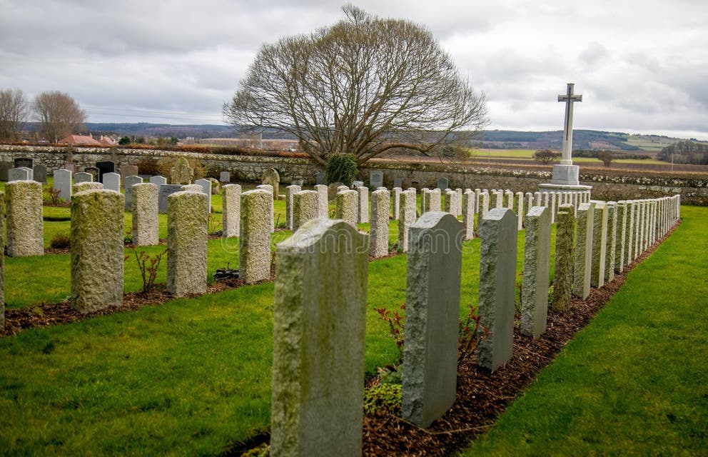 Rows of Gravestones in a Cemetery Stock Photo - Image of memorial ...
