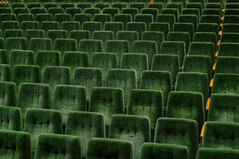 Rows of Green Seats in Empty Assembly Hall for Performance Stock Image ...