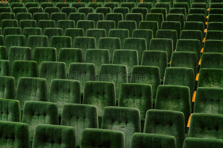 Rows of Green Seats in Empty Assembly Hall for Performance Stock Image ...