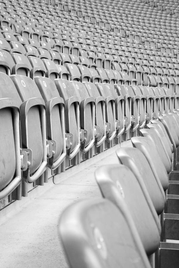 Rows Of Grey Empty Stadium Seats Stock Photo - Image of emptiness, gray ...