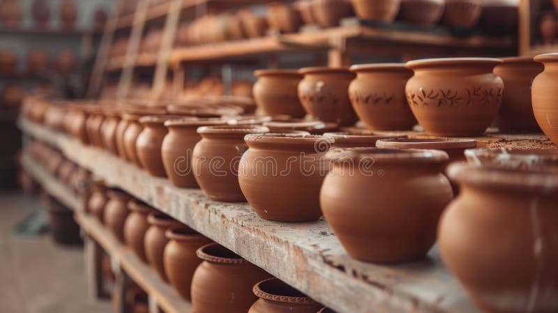 Handcrafted Clay Mug Being Painted by Artisan in a Studio Environment ...