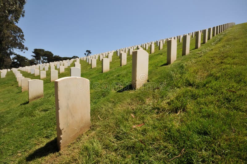 Rows of Headstones in a Cemetery Stock Photo - Image of marble, grave ...