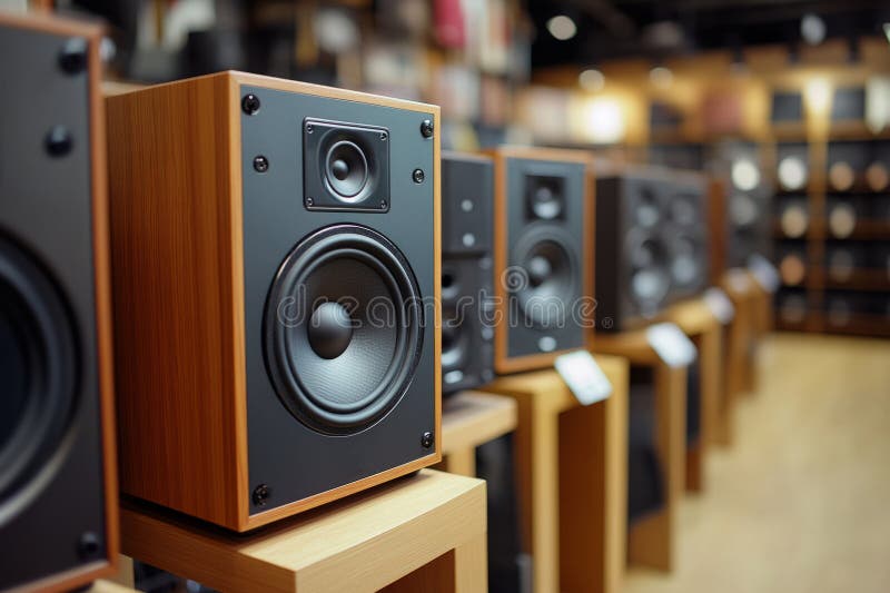 Rows of High-end Stereo Speakers Sitting on Display Shelves in an ...