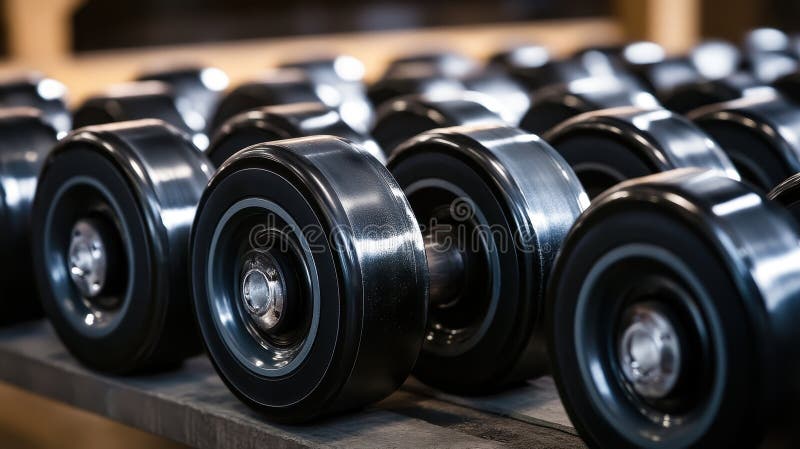 Rows of Industrial Wheels: Precision Engineering and Durable Design for ...
