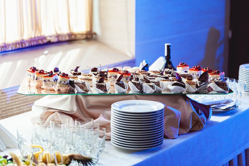 Rows of Italian Cakes on a Glass Stand Stock Photo - Image of delicious ...