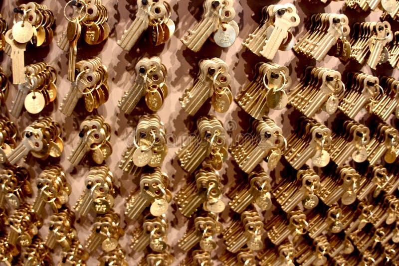 Rows of Keys on a Wall for Sale Stock Photo - Image of macro, closeup ...