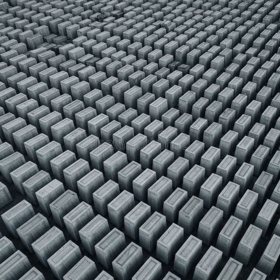 Rows of Large, Rectangular Gray Concrete Blocks Arranged in a Grid ...