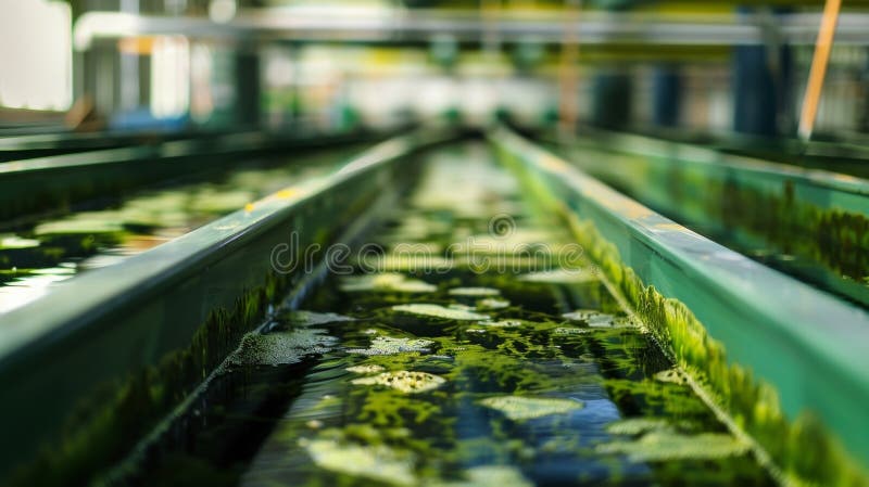 Rows of Large Tanks are Filled with an Algae Mixture Carefully ...