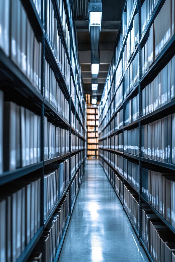 Rows of Library Shelves stock image. Image of research - 362057573