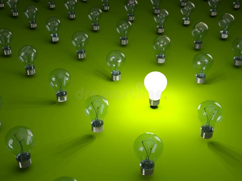 Rows of light bulbs stock illustration. Illustration of green - 27544762