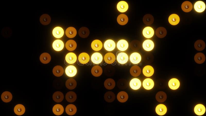 Rows of Light Bulbs Spotlights with Random Switch on, Computer ...