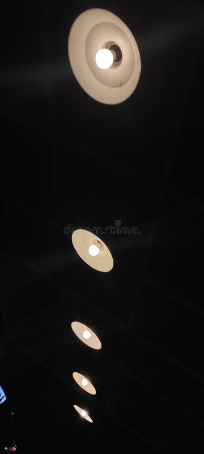 Rows of Lights at Night for Lighting, Stock Image - Image of line ...