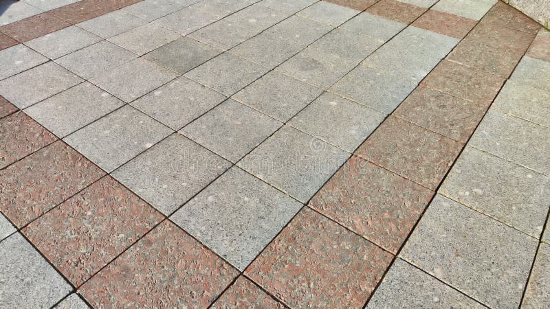 Rows and Lines of Square Sidewalk Gray Tiles on the Floor Outside or ...