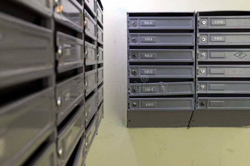 Rows of Mailboxes in the Condo Macro Stock Image - Image of pattern ...