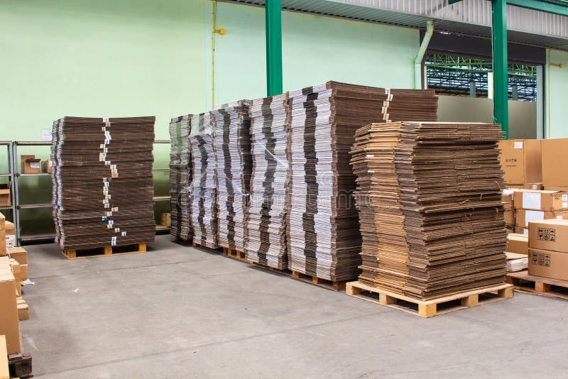 The Rows of Material Boxes or Product Boxes in Warehouse Area Stock ...