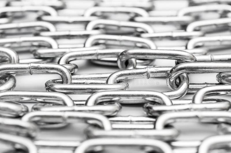 Rows of Metal Chain on White Stock Image - Image of closeup, rows ...