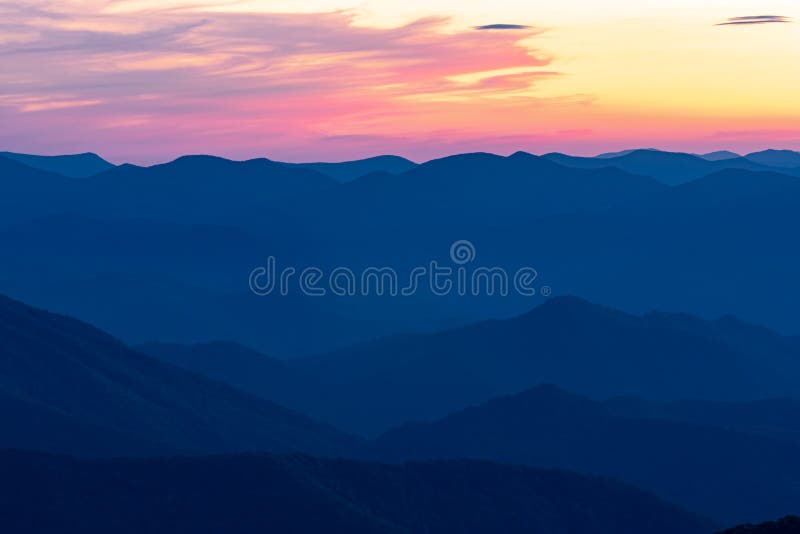 Rows and Rows of Mountain Ridges of the Blue Ridge Mountains in Early ...