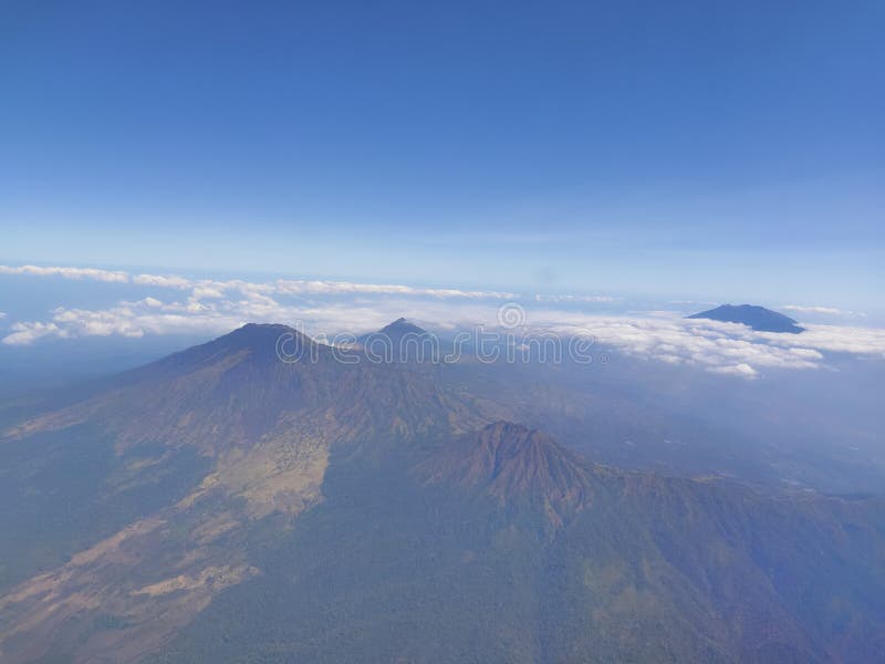 Rows of Mountains on the Land of Java Seen from Above Stock Image ...