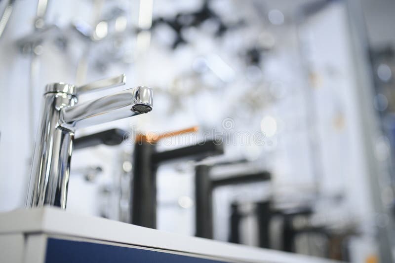 Rows of New Faucets in Plumbing Shop Stock Photo - Image of shop, sale ...