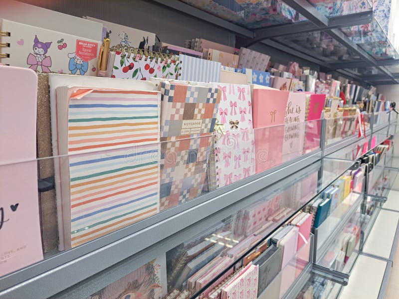 Rows of Notepads on Shelves in an Office Supply Store Editorial Stock ...