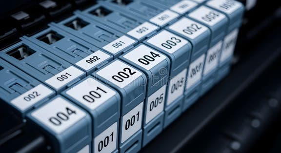 Rows of Numbered Electronic Modules in a Data Center or Server Rack ...