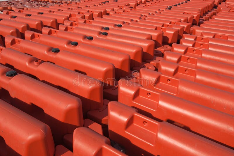 Rows Of Orange Security Barriers Stock Image - Image of forbidden ...