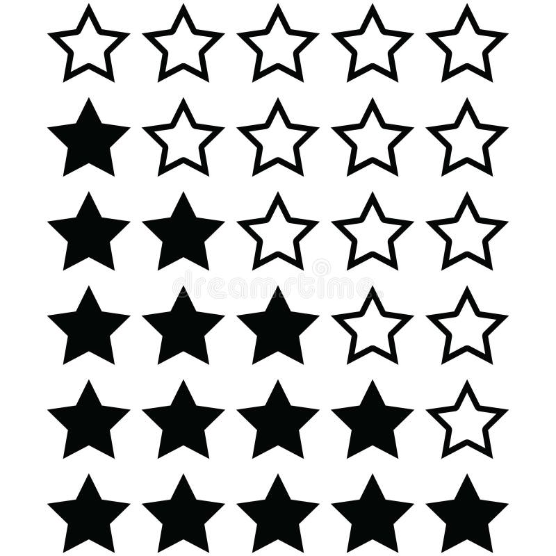Five Star Rating System Isolated Stock Illustration - Illustration of ...