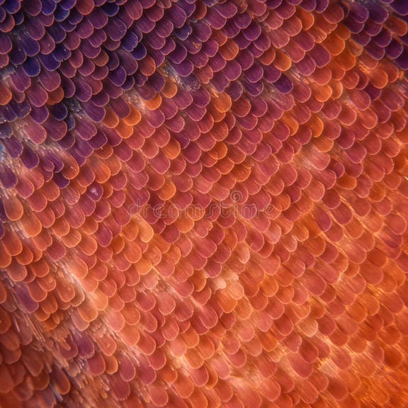 Rows of Overlapping Scales Create a Textured Pattern, Transitioning ...