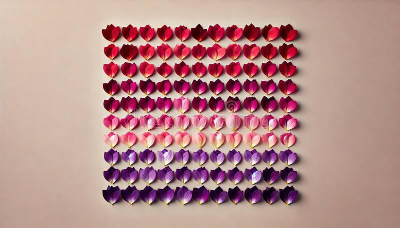 Petals in Rainbow Gradient on Neutral Surface Stock Illustration - Illustration of neutral, pink ...