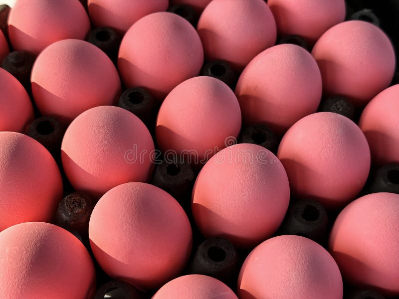 Pink Shell Preserved Eggs in a Tray Stock Image - Image of food ...
