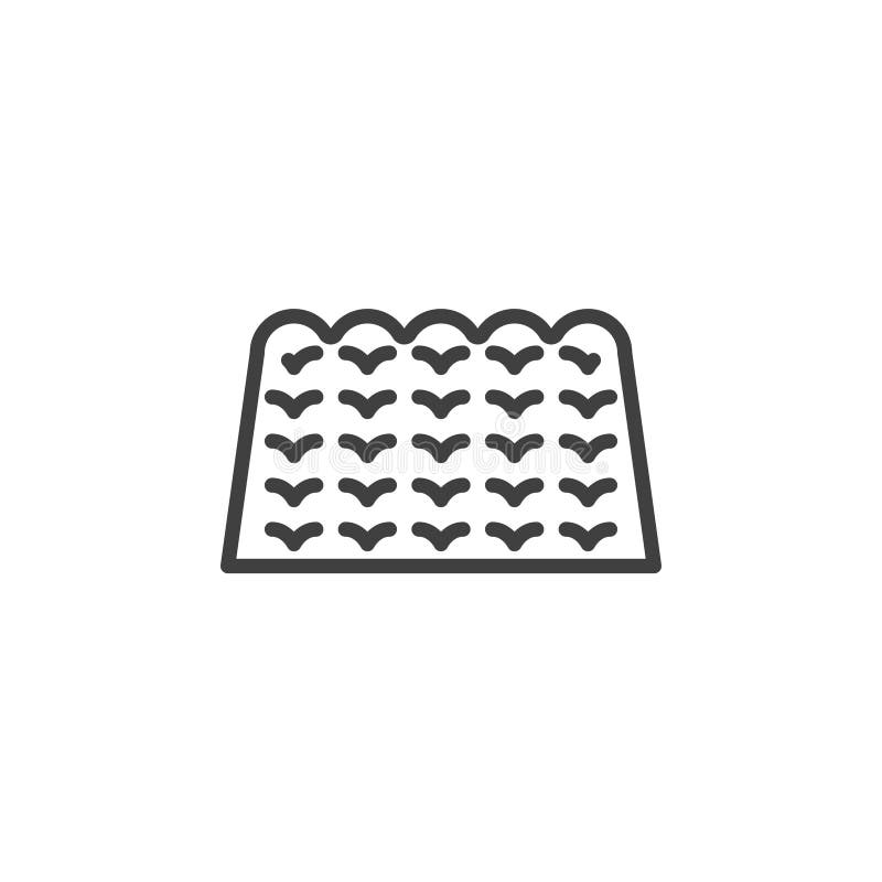 Rows of Plants in Field Line Icon Stock Illustration - Illustration of ...