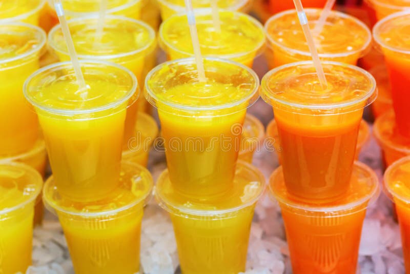 Juice cups stock image. Image of juice, drink, cups, plastic - 53129839