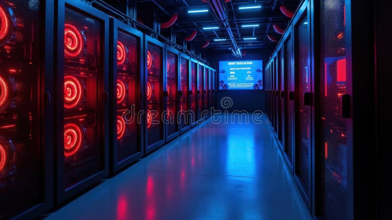 Mining Rig Farm - Cryptocurrency Mining Operation Stock Illustration ...