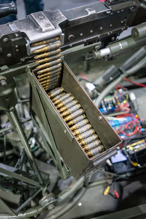 Rows of Powerful Gun Ammunition Bullets. Stock Photo - Image of machine ...