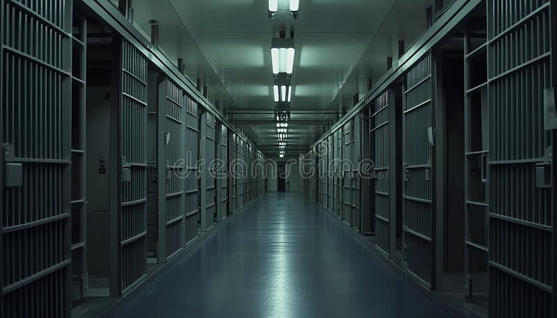 Rows of Prison Cells, Prison Interior Stock Photo - Image of modern ...