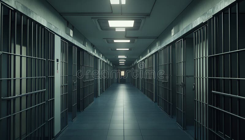 Rows of Prison Cells, Prison Interior Stock Photo - Image of bars ...