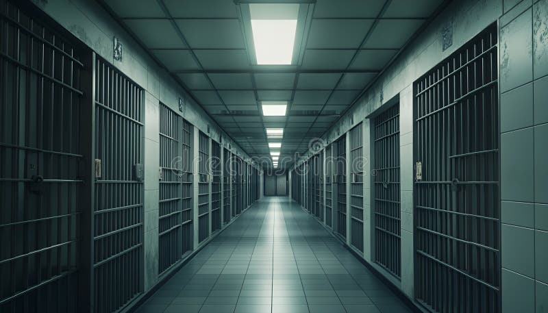 Rows of Prison Cells, Prison Interior Stock Photo - Image of ...