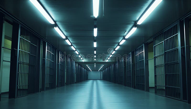 Rows of Prison Cells, Prison Interior Stock Photo - Image of cage ...
