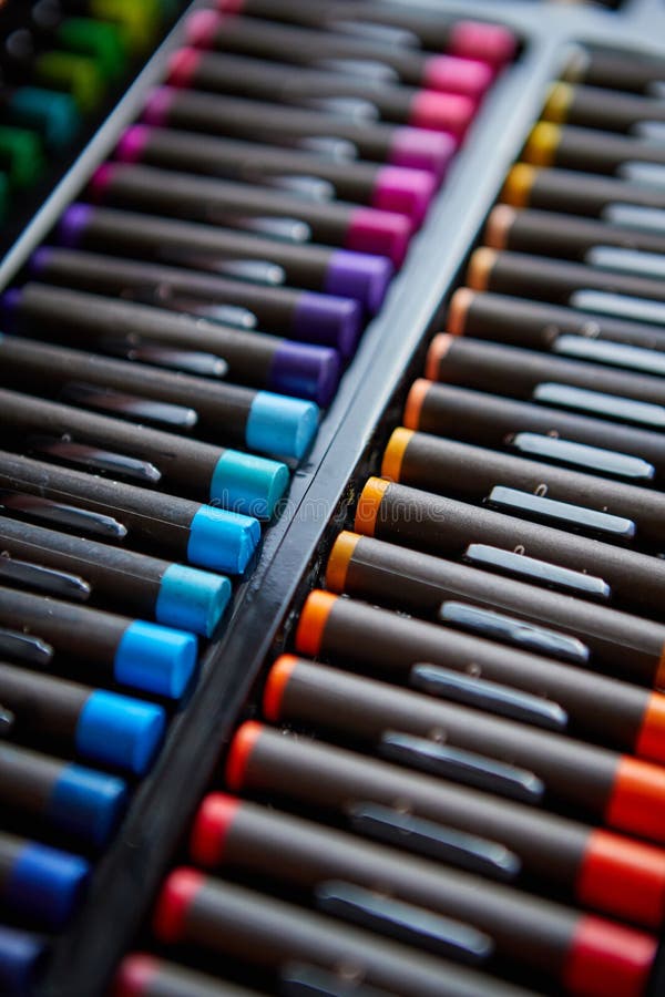 Rows of pencil crayons stock image. Image of crayon, school - 34733757