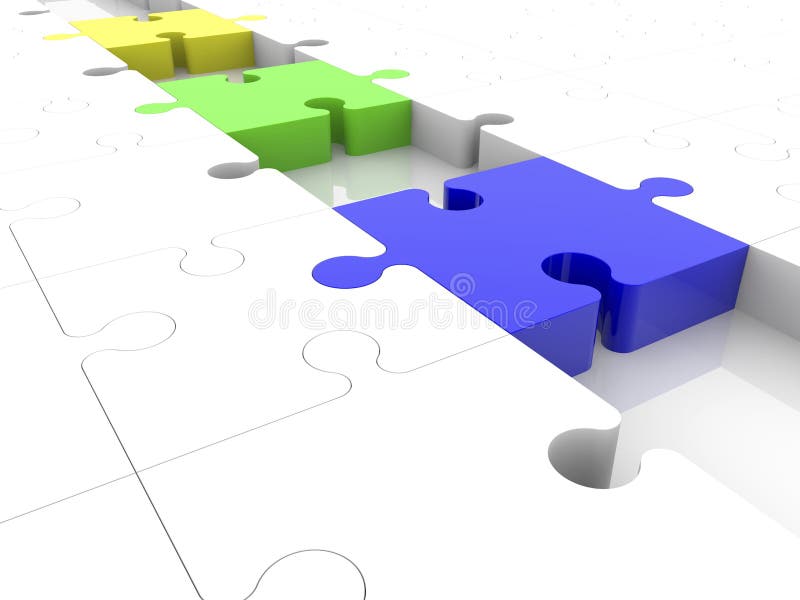 Unconnected Puzzle Pieces in Circle Form .3d Illustration Stock ...