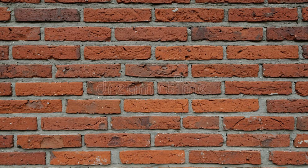 Rows of Red Bricks Form a Classic Brick Wall, Commonly Used in ...