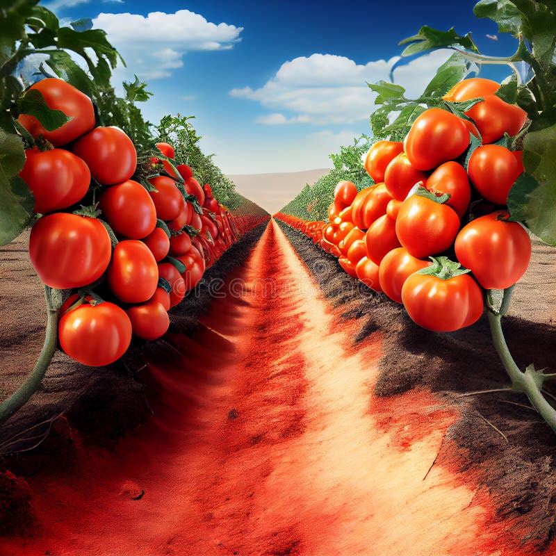 Rows of Red Ripe Tomatoes on an Agricultural Farm Stock Photo - Image ...