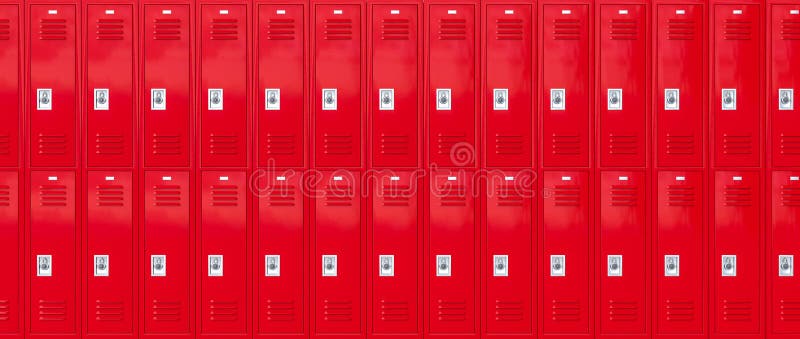 Rows Red School Lockers Create a Background Stock Illustration ...