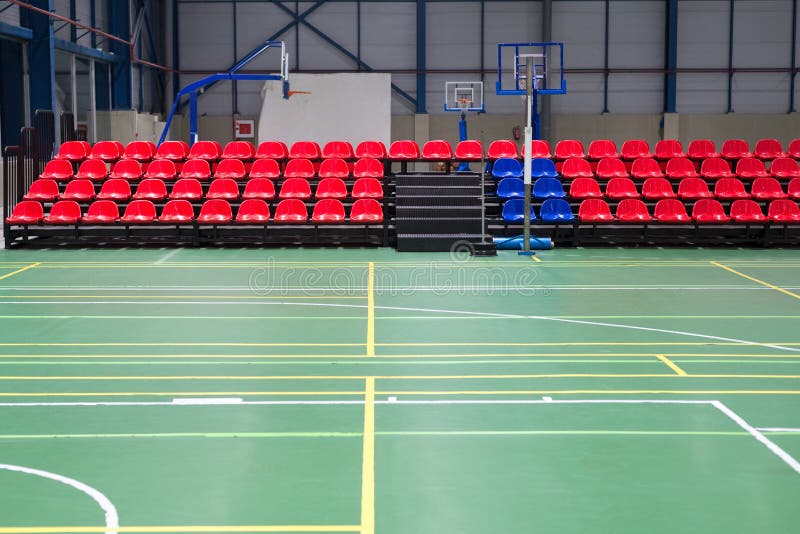 Rows of Red Seats in a Sports Hall Stock Photo - Image of education ...